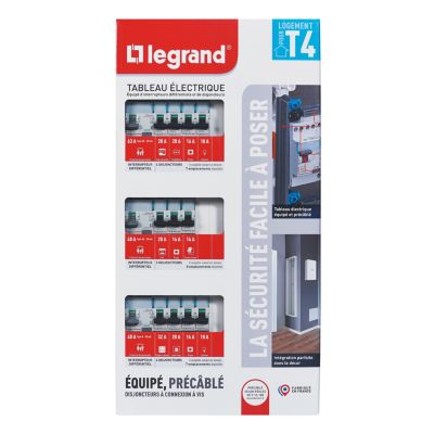 Tableau électrique pré-équipé et pré-câblé 3 rangées Legrand - 39 ...