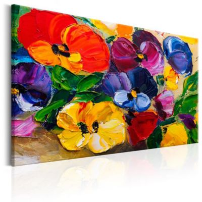 Tableau Fleurs Spring Pansies 120x80 cm
