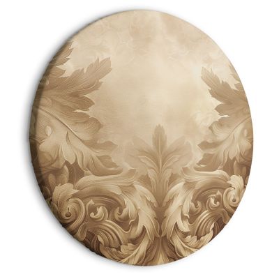 Tableau rond - Ornements baroques sculptés Riche composition