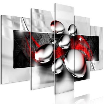 Tableau Shiny Stones (5 Parts) Wide Red 100x50 cm
