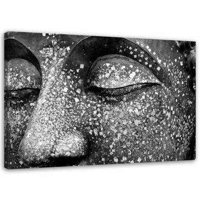 Tableau sur toile, Bouddha Zen Spa Gris 60x40 cm