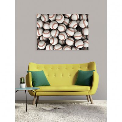 Tableau toile XXL en kit Base Ball 130 x 90 cm - Toile textile sans PVC ...