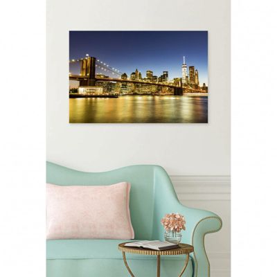 Tableau toile XXL en kit Le Pont De Brooklyn 90 x 60 cm - Toile textile ...