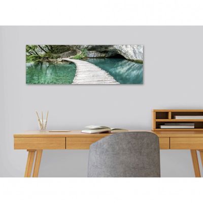 Tableau toile XXL en kit Mint Bridge 90 x 30 cm - Toile textile sans PVC
