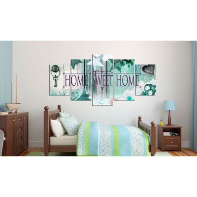 Tableau Vintage Key on the emerald background 100x50 cm