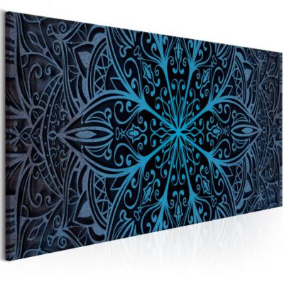 Tableau Zen Feathers (1 Part) Blue Narrow 135x45 cm