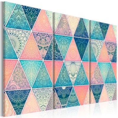 Tableau Zen Oriental Triangles (3 Parts) 90x60 cm