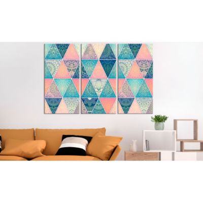 Tableau Zen Oriental Triangles (3 Parts) 90x60 cm