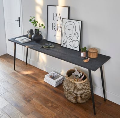 Tablette aspect bois brûlé 200x50 ep.19 mm | Castorama