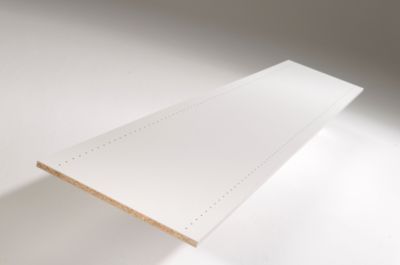 Tablette mélaminé blanc 2 champs pré-percée 250 x 50 cm, ép. 18mm