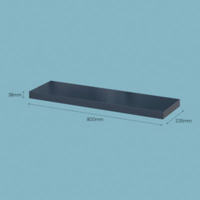 Tablette murale avec fixation invisible GoodHome Cusko bleu foncé 80 cm