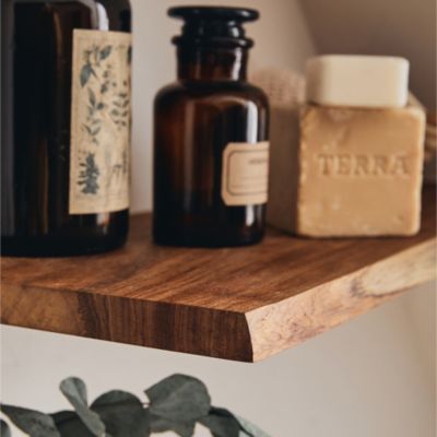 Tablette murale en Teck huilée L.60xl.18cm ep.18mm | Castorama