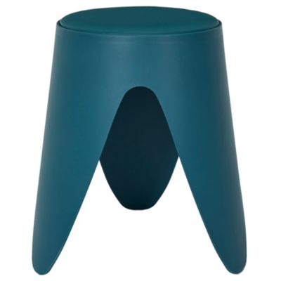 Tabouret Eve en plastique coloris bleu canard