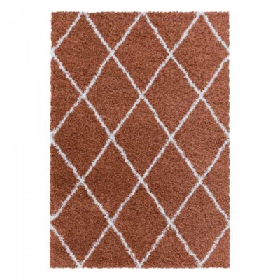 Tapis berbère tissé motif losange SHAGGY A, Terra