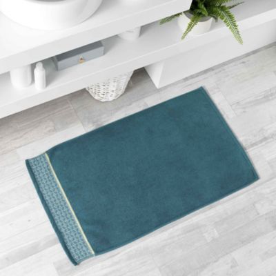 Tapis de bain 50 x 85 cm éponge unie jacquard Belina Bleu