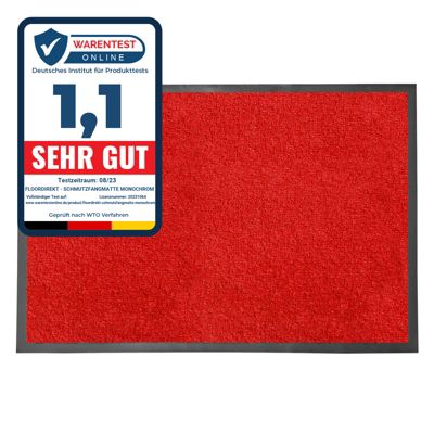 Tapis de Porte Paillasson d'entrée Monochrom Rouge 60 x 180 cm
