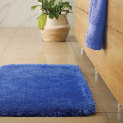 Tapis de salle de bains L.65 x l.55 cm Spirella gamme Bree coloris bleu