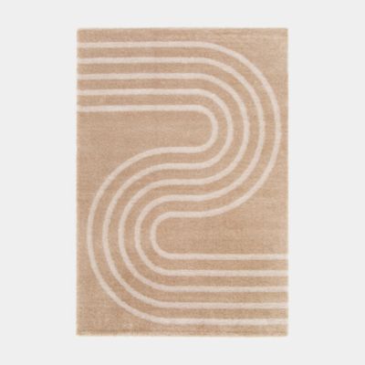 Tapis doux en matière recyclée - Soft Line - Beige - 160 x 230 cm