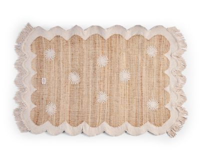 Tapis en jute beige avec franges 150 x 100 cm Maison Paloma x Castorama