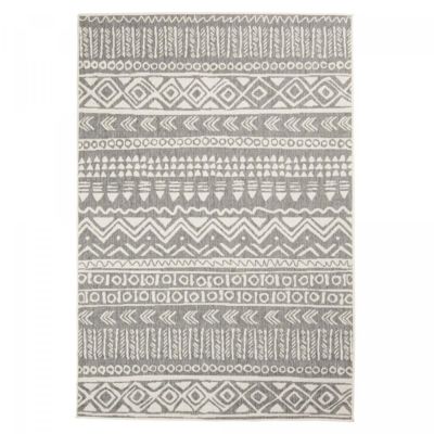 Tapis extérieur, kilim reversible EX1 LISI, gris, écru