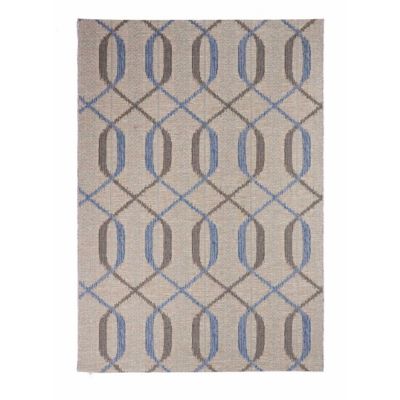 Tapis extérieur tissé kilim rectangle SCANDINA, gris