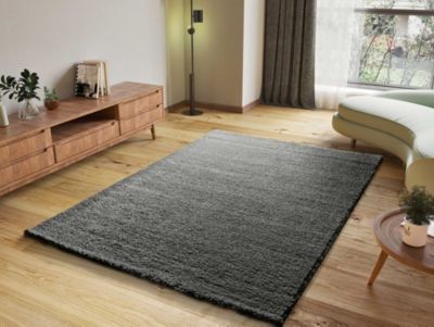 Tapis intérieur ATTICGO anthracite rectangulaire shaggy uni 160x230 cm ATLAS