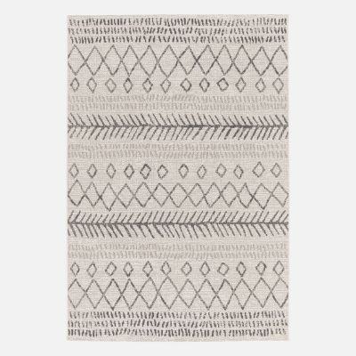 Tapis intérieur/extérieur style berbère. tissé plat. crème et noir. 200 x 290 cm | Castorama