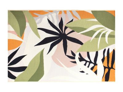 Tapis intérieur ou extérieur motif tropical - 200 x 300 cm - Multicolore - FLAVIA | Castorama