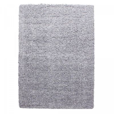 Tapis poils longs shaggy tissé motif uni UNI L, Argent