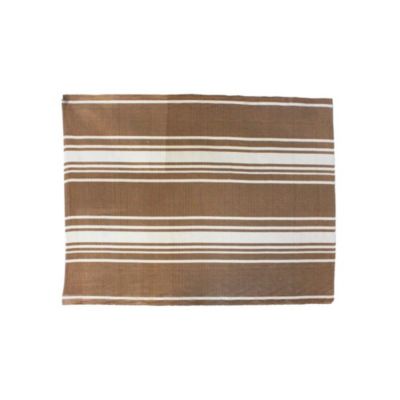 Tapis rayé marron et blanc 120x160cm
