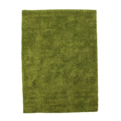 Tapis salon à poils longs toucher laineux vert 133x180