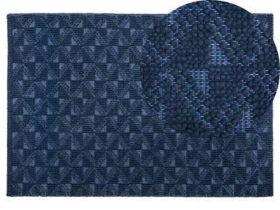 Tapis SAVRAN Bleu marine 140 x 200 cm Laine