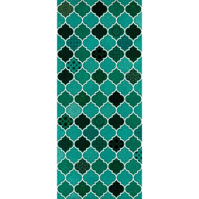 Tapis vinyle motif arabesques vertes L.116 x l.49,5 cm x ep. 2 mm ...