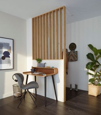 Tasseau Claustra MDF revêtu papier imprimé chêne L.2,2 x P.8,8 cm x H.2 ...