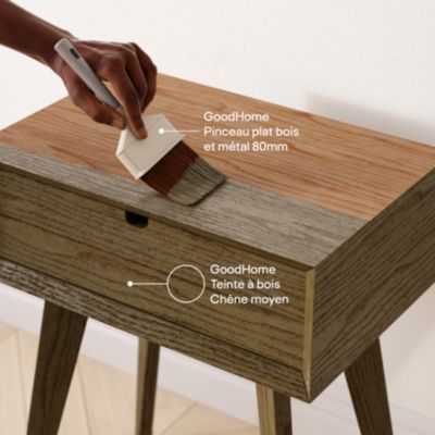 Teinte à bois meubles et boiseries GoodHome chêne moyen 500ml