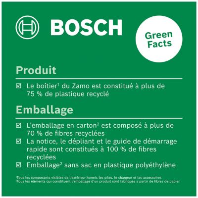 Télémètre laser Bosch Zamo portée jusqu'à 25 m précision ± 2 mm