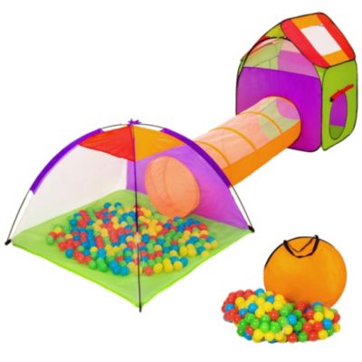 Tente de jeux enfants avec tunnels, igloo, 200 balles et toit amovible Pour l'intérieur et l ...