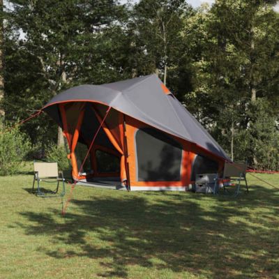 Tente Tipi familiale Gris et orange 508 x 470 x 300 cm vidaXL