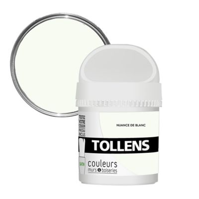 Testeur peinture murs et boiseries Tollens nuance de blanc satin 50ml ...