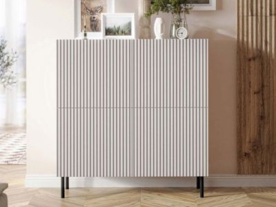 Timote - Buffet 2 portes - écru - 4 portes - 106 cm - Best Mobilier