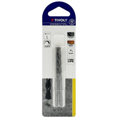 Tivoly - 2 Foret bétons PRO-à 5mm - Plaquette Carbure - Queue Cylindrique