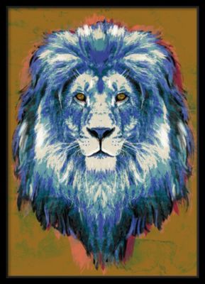 Toile lion bleu bleu, Dada Art l.54 x H.74 cm | Castorama
