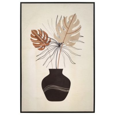 Toile pot floral noir 62 x 92 cm Dada Art | Castorama