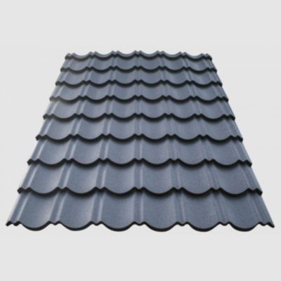 Tôle imitation tuiles en acier galvanisé couleur ardoise L.115 x l.87 ...