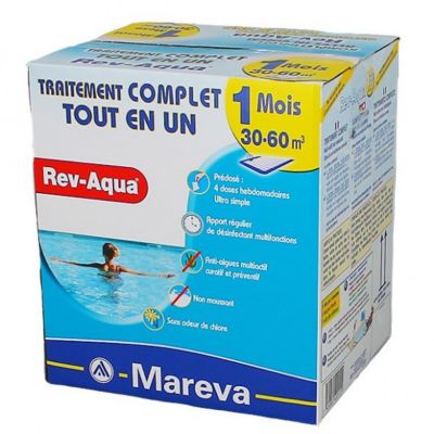 Traitement complet Mareva Rev-Aqua 1 mois - piscine 30-60 m3 (Revaqua ...