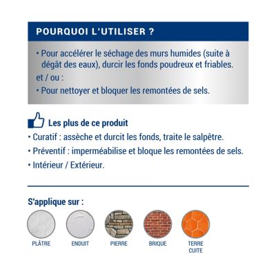Traitement murs humides et salpêtre intérieur extérieur incolore ...