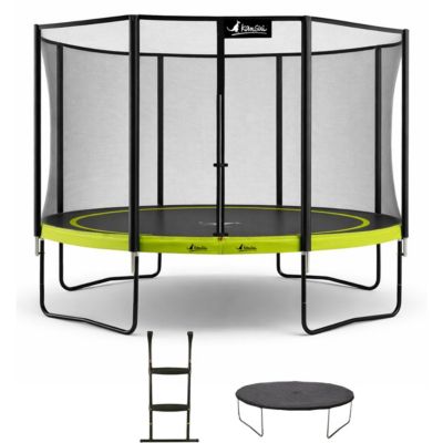 Trampoline 430cm + filet de sécurité + échelle + bâche - PUNCHI 430 Vert