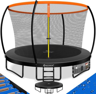 Trampoline de Jardin avec Filet de Securite Echelle et Accessoires Noir ...