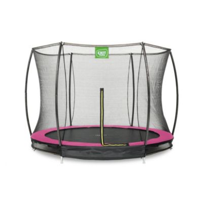 Trampoline enterré EXIT Silhouette D244cm avec filet de sécurité rose