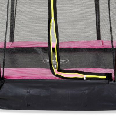 Trampoline enterré EXIT Silhouette D244cm avec filet de sécurité rose